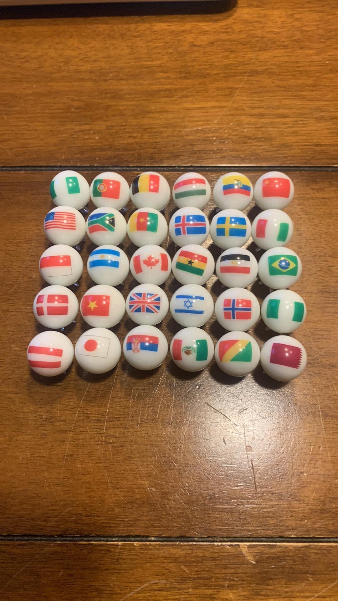 Country Flags 5/8 Inch Size Glass Marbles With Stands - Etsy