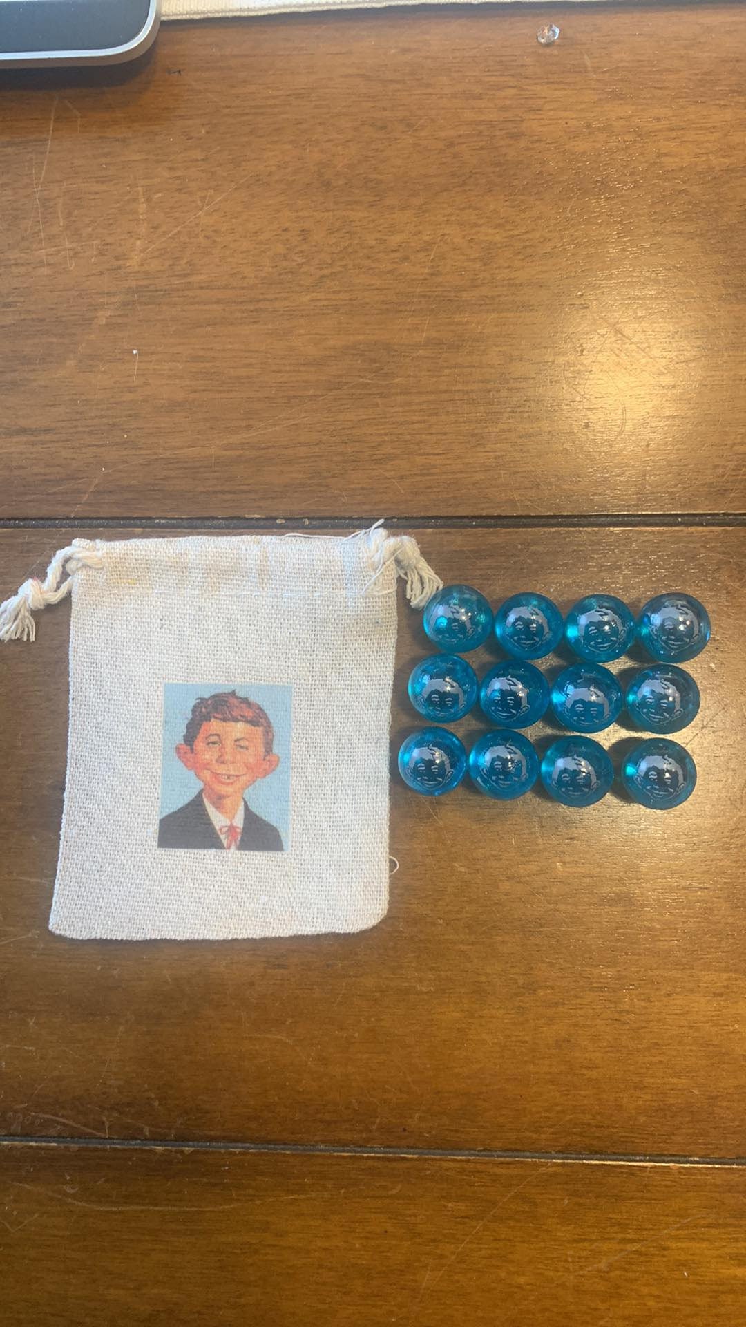 Alfred E Newman Mad Magazine 5/8 Inch Size Glass Marbles W/stands ...