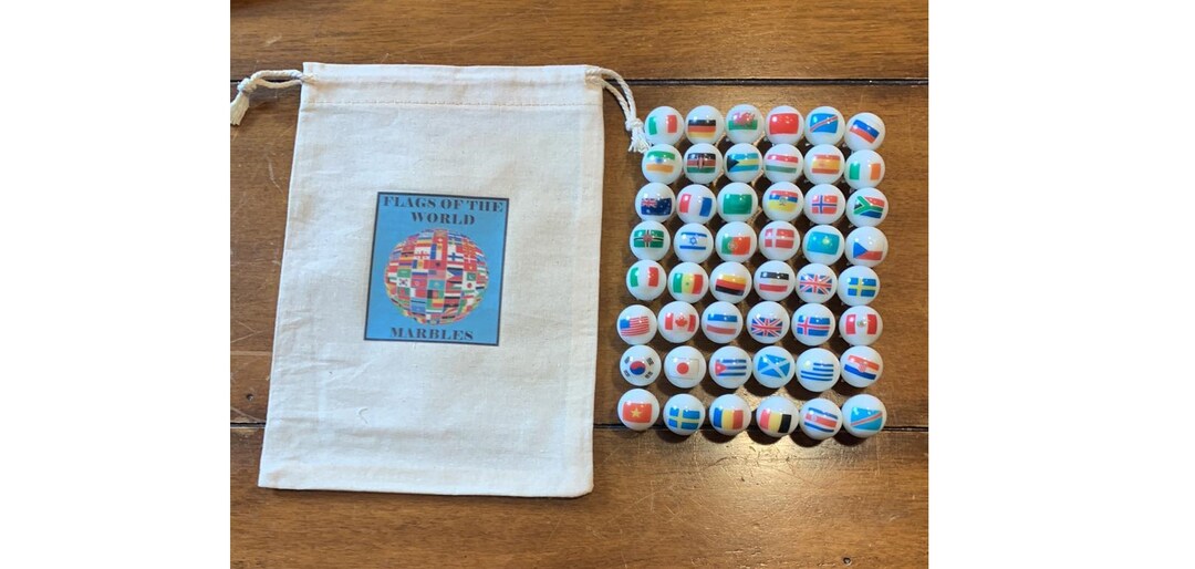 Flags of the World Country Flags 5/8 Inch Size Glass Marbles With ...