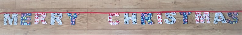 Merry Christmas Banner / Garland Individually Hand Made in 100% Cotton ...