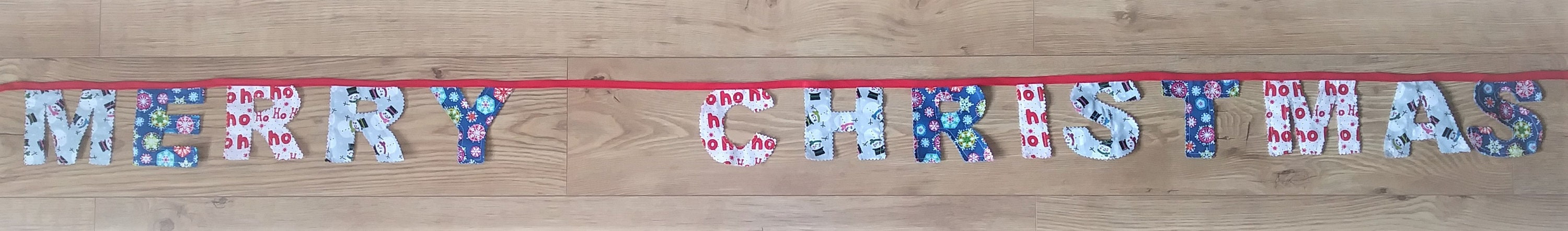 Merry Christmas Banner / Garland Individually Hand Made in 100% Cotton ...