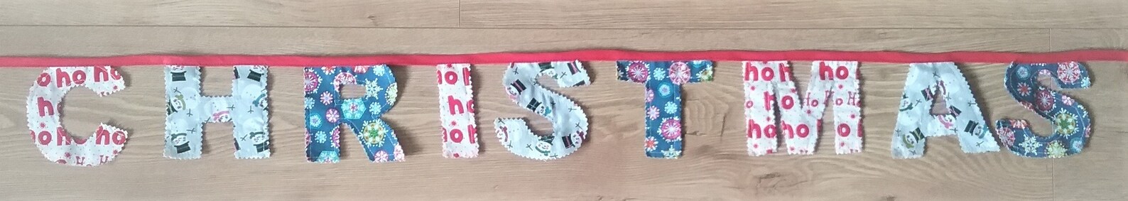 Merry Christmas Banner / Garland Individually Hand Made in 100% Cotton ...