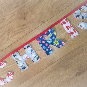 Merry Christmas Banner / Garland Individually Hand Made in 100% Cotton ...