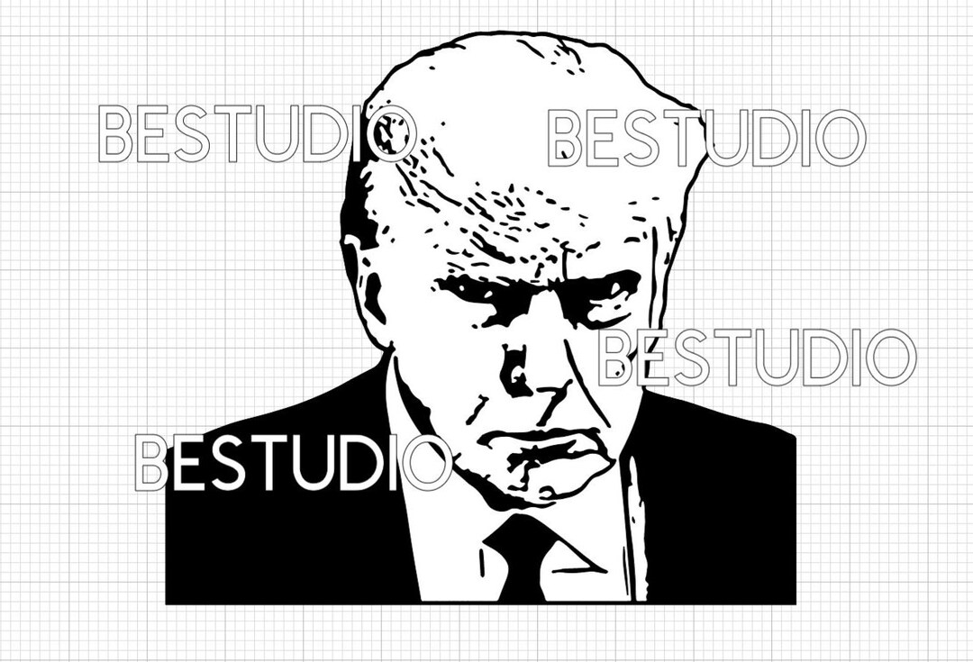 Donald Trump Art Sketch Mugshot SVG & PNG Instant Files Digital ...