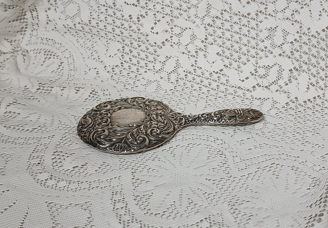 Vintage Sterling Silver Repousse Hand Mirror,green Man Decor B&co ...