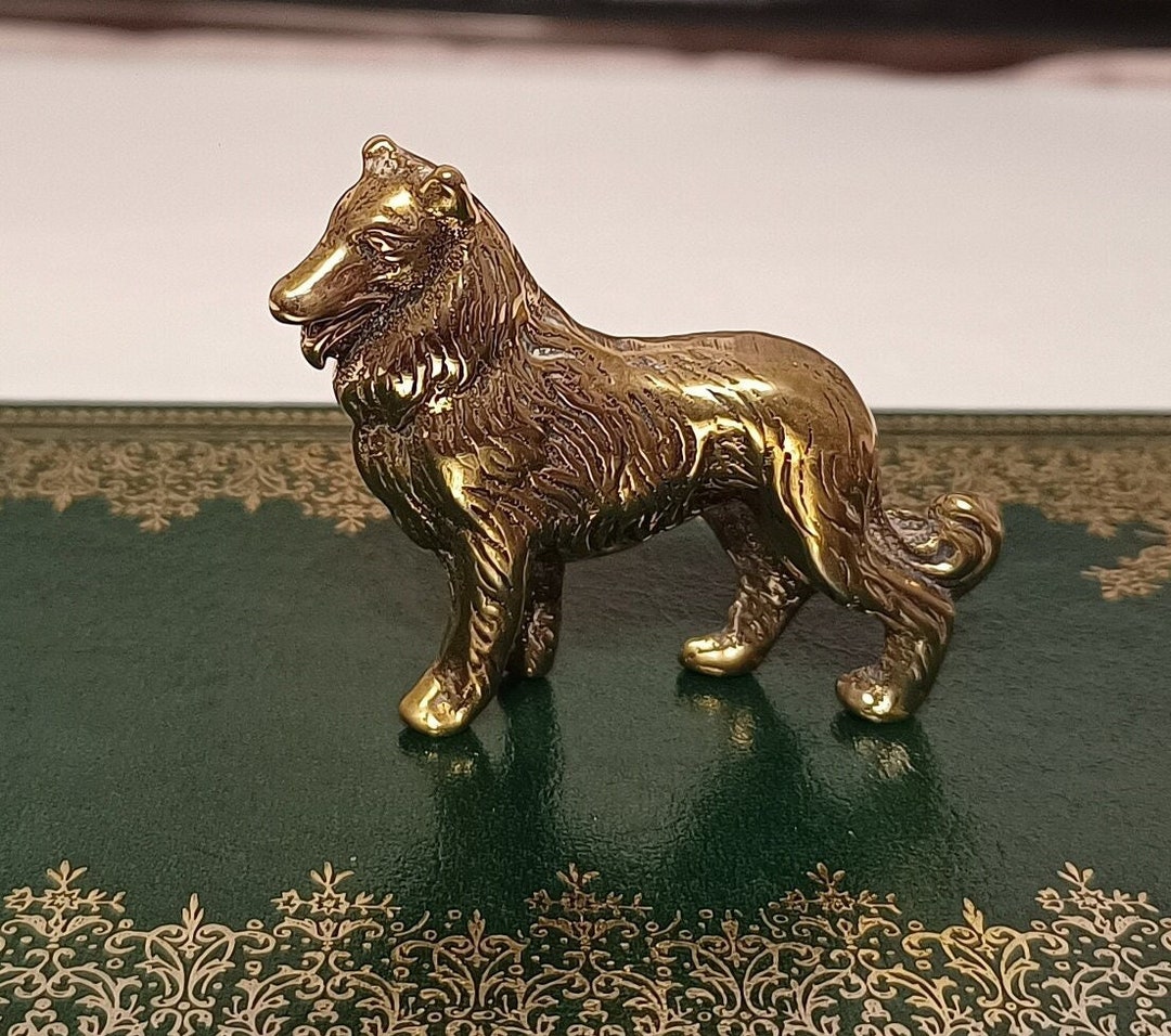 Vintage Brass Rough Collie Dog Ornament,lassie Dog,home Decor. - Etsy