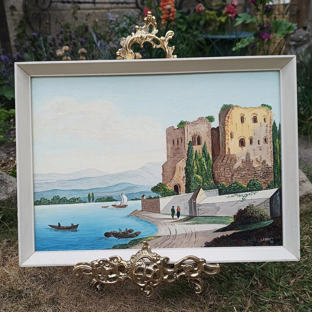 Vintage Original Oil Painting, River Rhine Scene Landscape, 1972. - Etsy