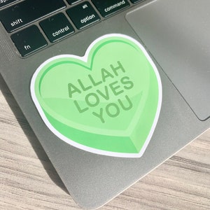 Allah Loves You Sticker, Islamic Sticker, Muslim Sticker, Laptop ...