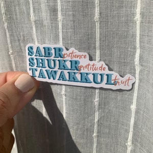 Sabr Shukr Tawakkal Sticker, Islamic Sticker, Sticker, Laptop Sticker ...