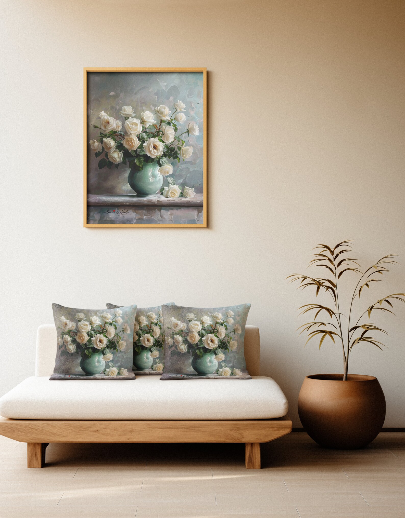 White Roses - Exquisite Modern Wall Print Perfect for Mother's Day ...