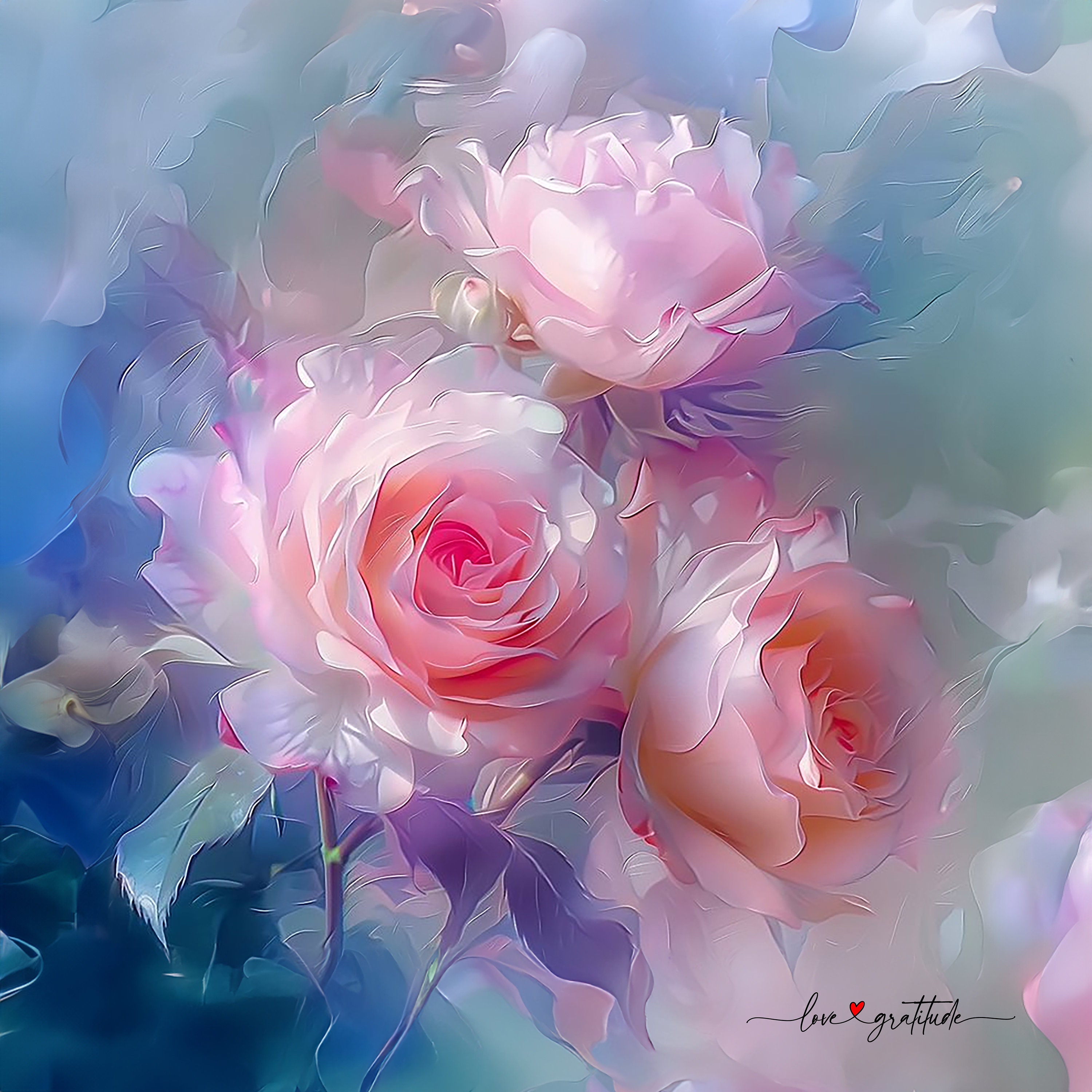 Pink Roses - Stunning Modern Wall Print Perfect for Any Room. Digital ...