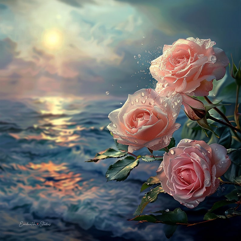 Ocean Roses - Beautiful Abstract Art. an Enchanting Gift for Weddings ...