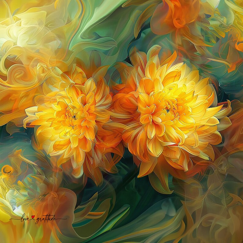 Chrysanthemums - Stunning Modern Wall Print Perfect for Mother's Day ...
