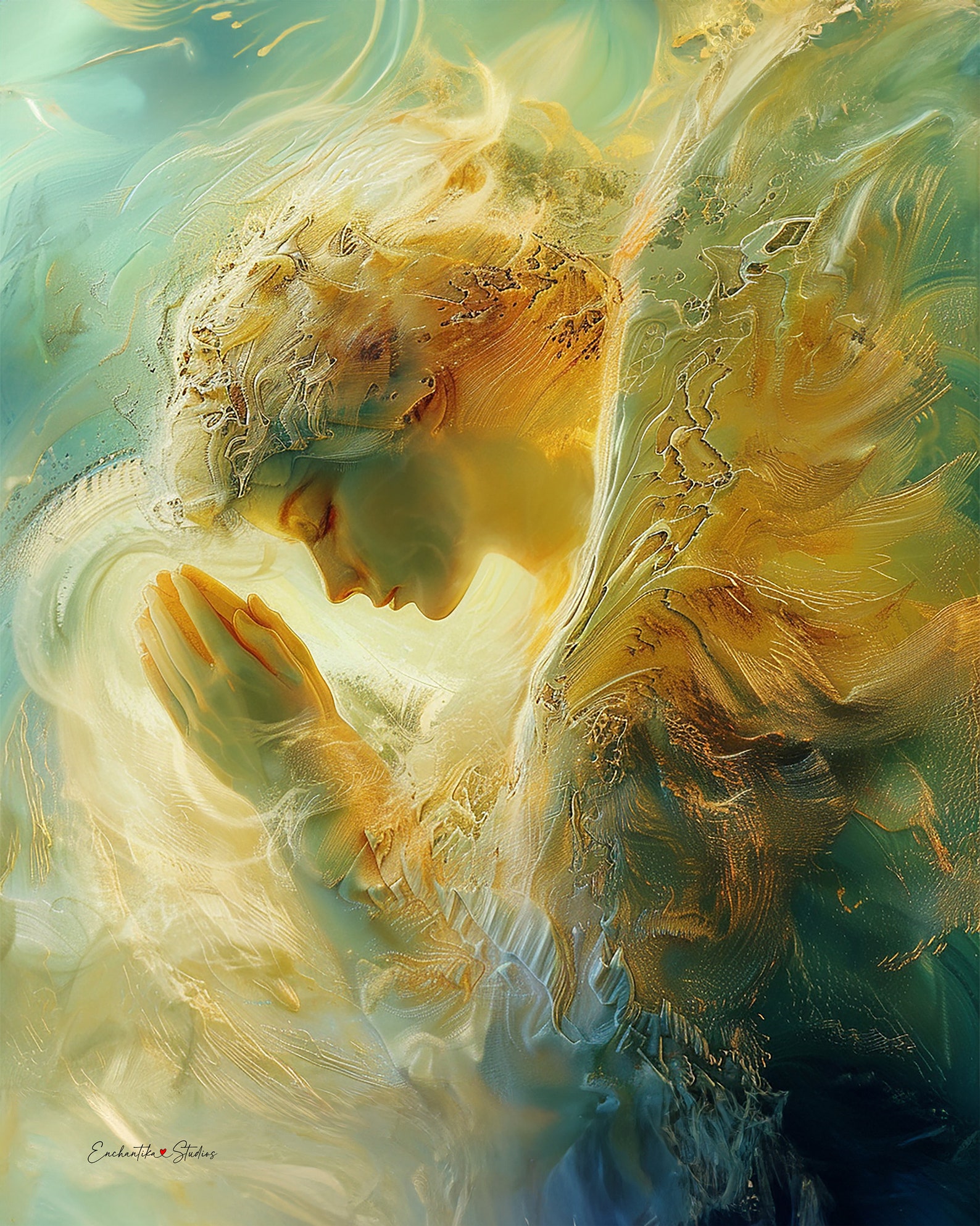 Celestial Grace - Beautiful Abstract Art. A Beautiful Gift for a Baby ...