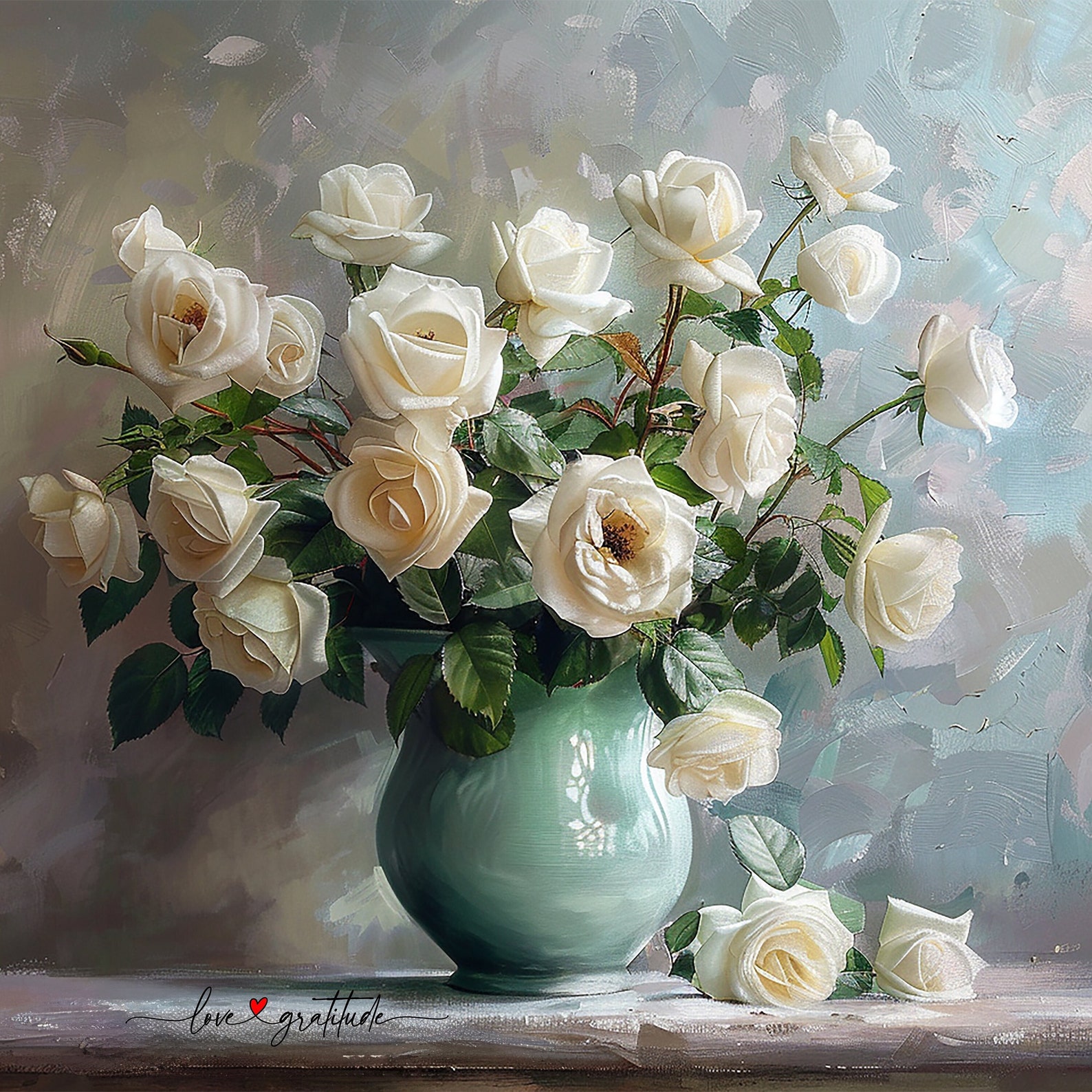 White Roses - Exquisite Modern Wall Print Perfect for Mother's Day ...