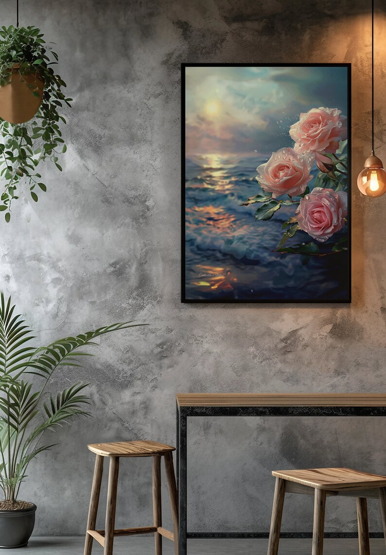 Ocean Roses Beautiful Abstract Art. an Enchanting Gift for Weddings ...