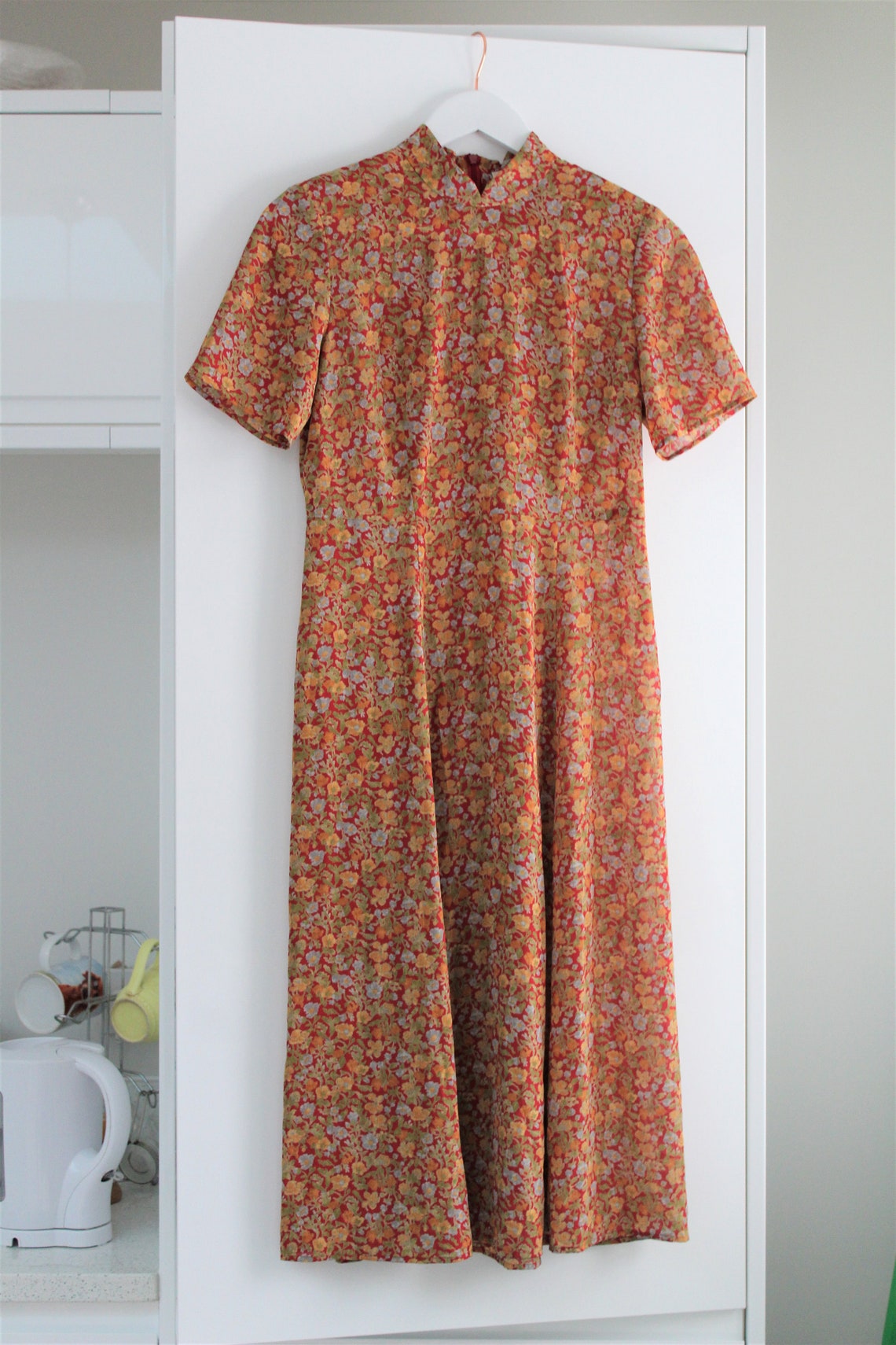 Vintage Japanese 1980s Retro Floral Print Dress / Miss Onward - Etsy