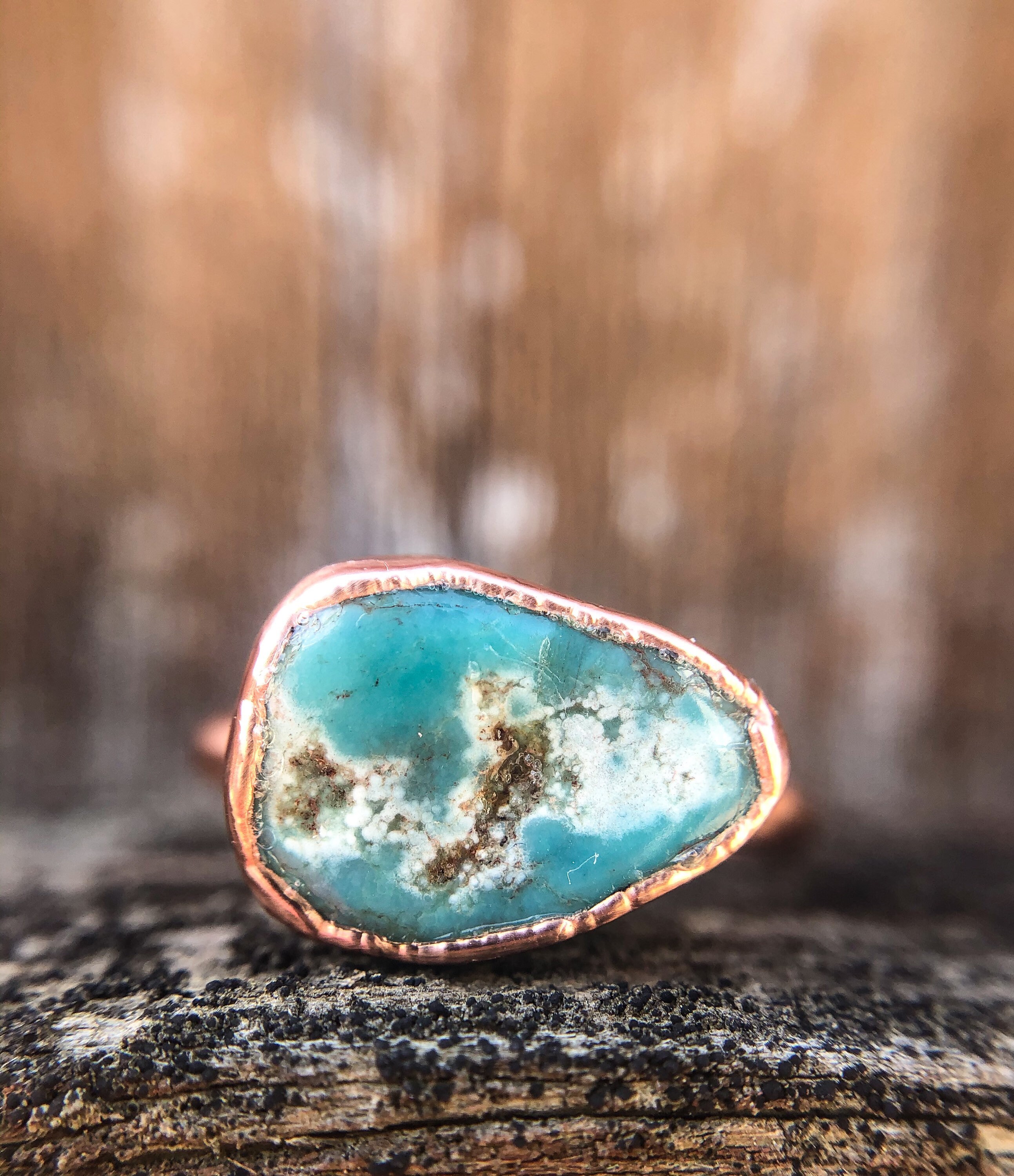 Maanshan Turquoise Nugget Ring Raw Turquoise Ring Silver | Etsy