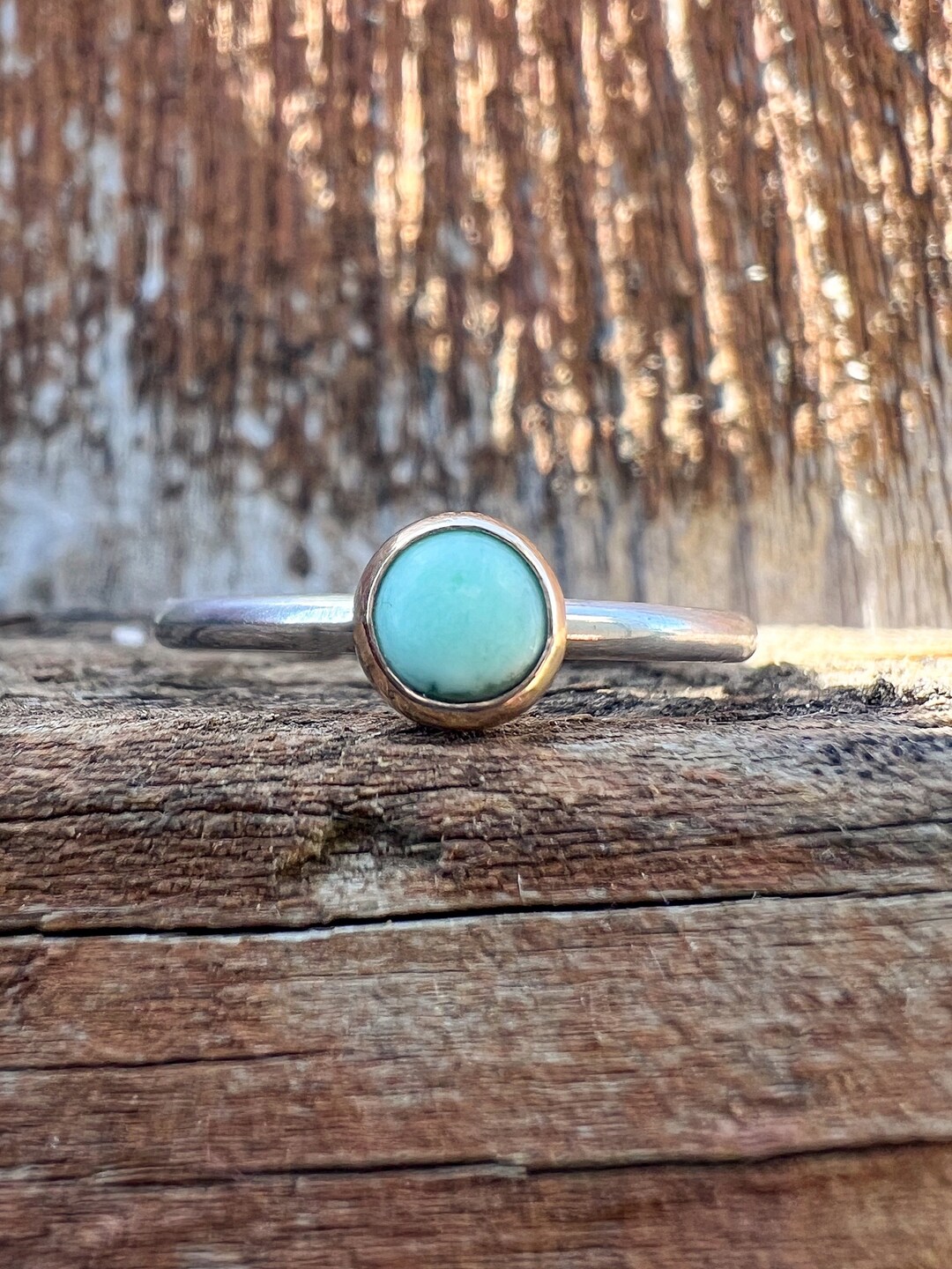 Custom Utah Variscite Stacker Ring, Turquoise Variscite Ring, Silver ...