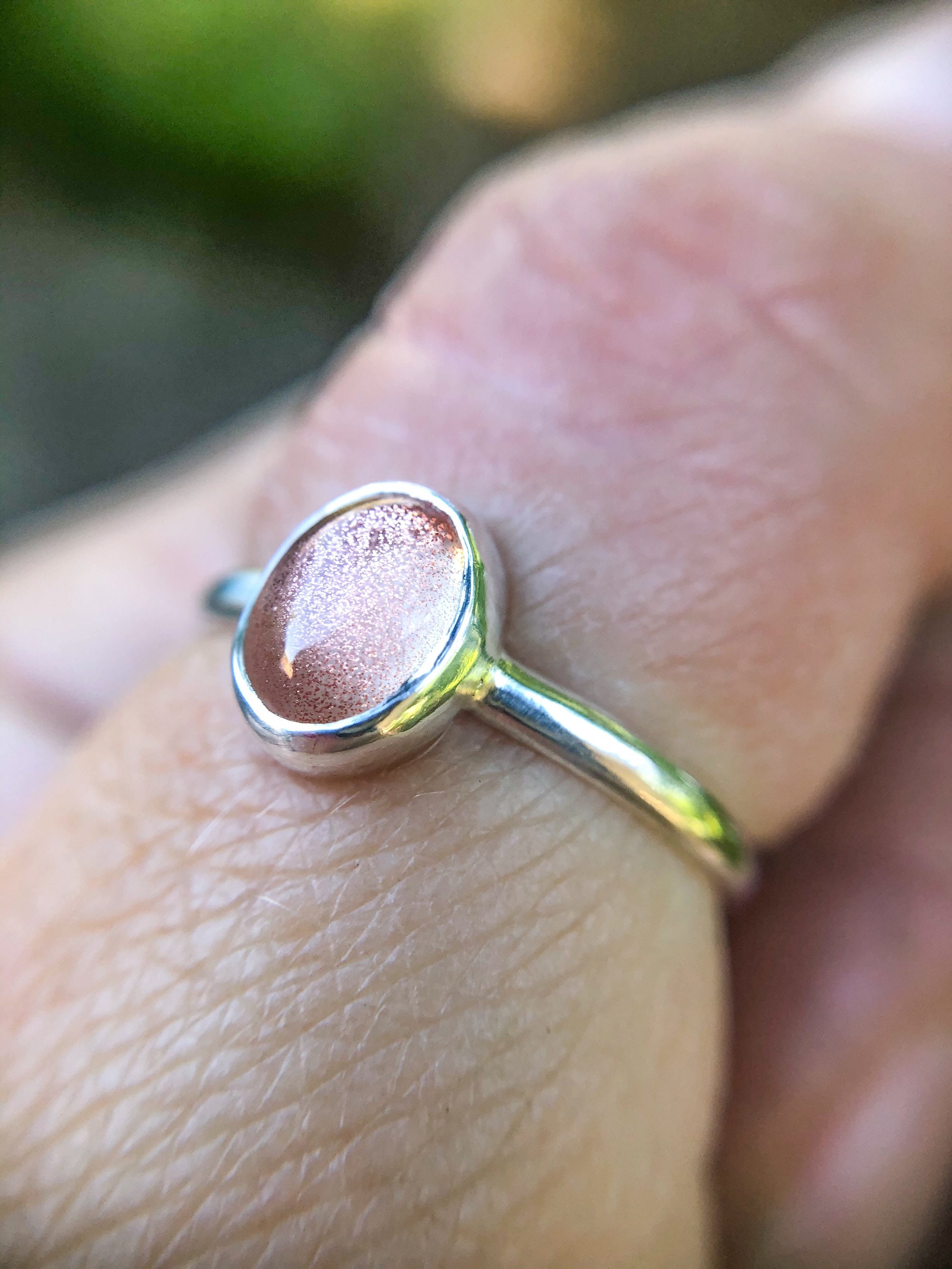 Oregon Sunstone Ring Schiller Sunstone Jewelry Silver Gold | Etsy