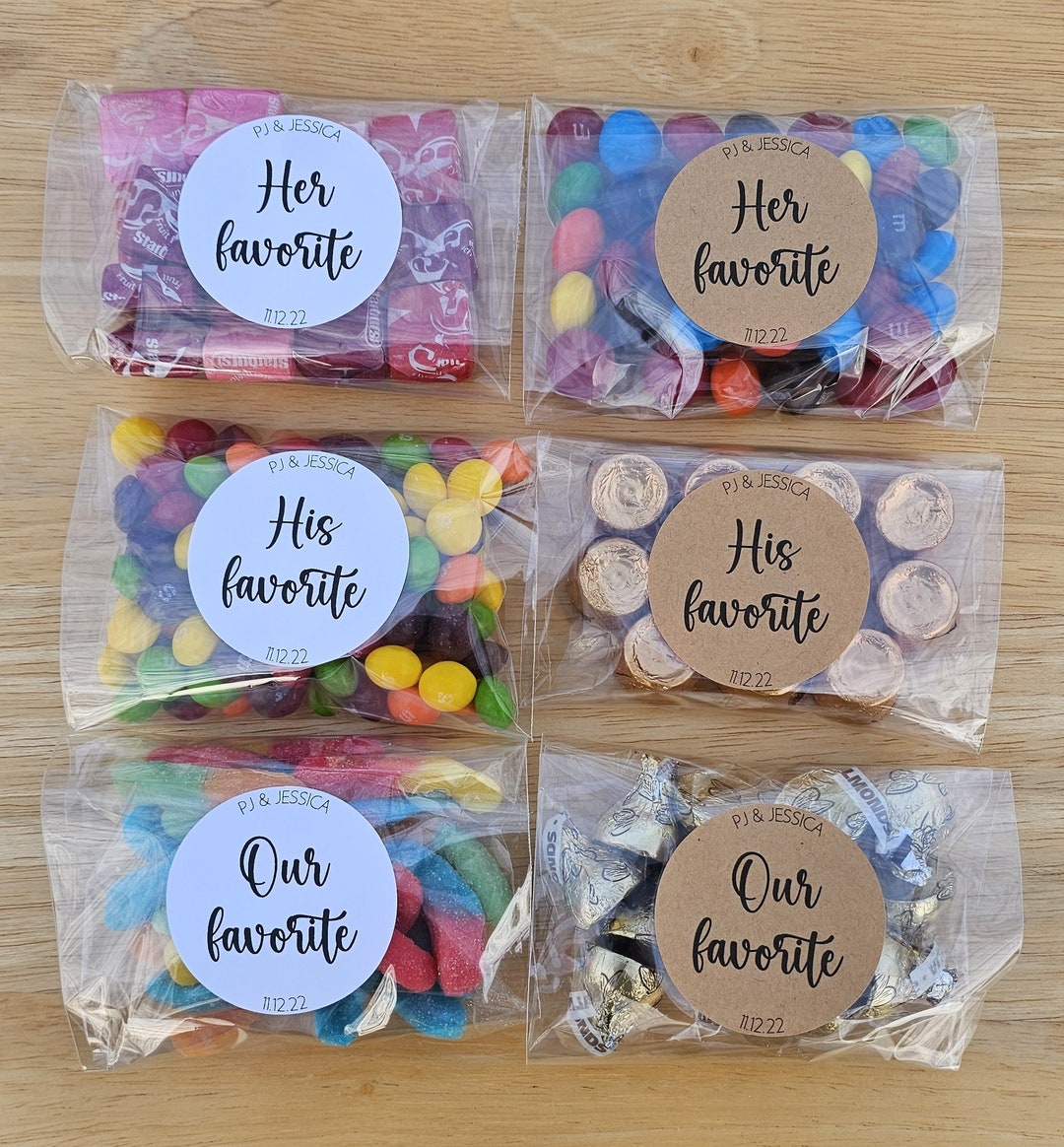 Her Favorite, His Favorite, Our Favorite, Wedding Favor Stickers - Etsy