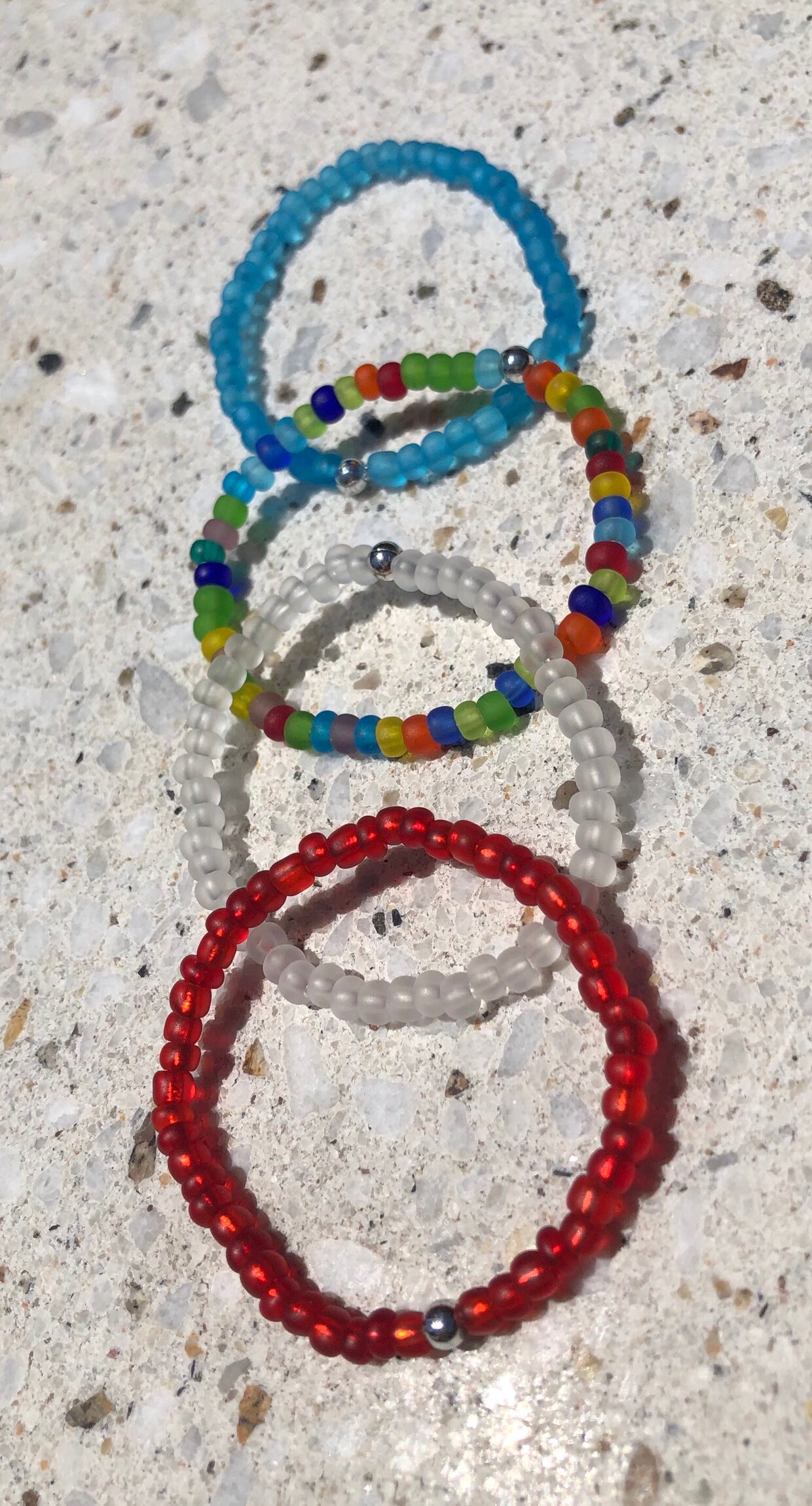 Matte Fourth of July Fireworks, Bracelet Set, Matte Beaded Bracelets ...