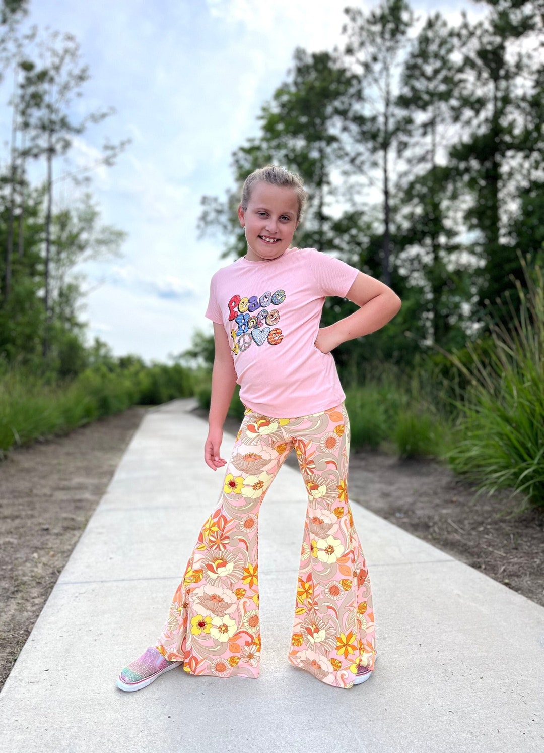 Girls Bellbottom Pants Hippy Pants Flare Pants Retro Pants Vintage ...