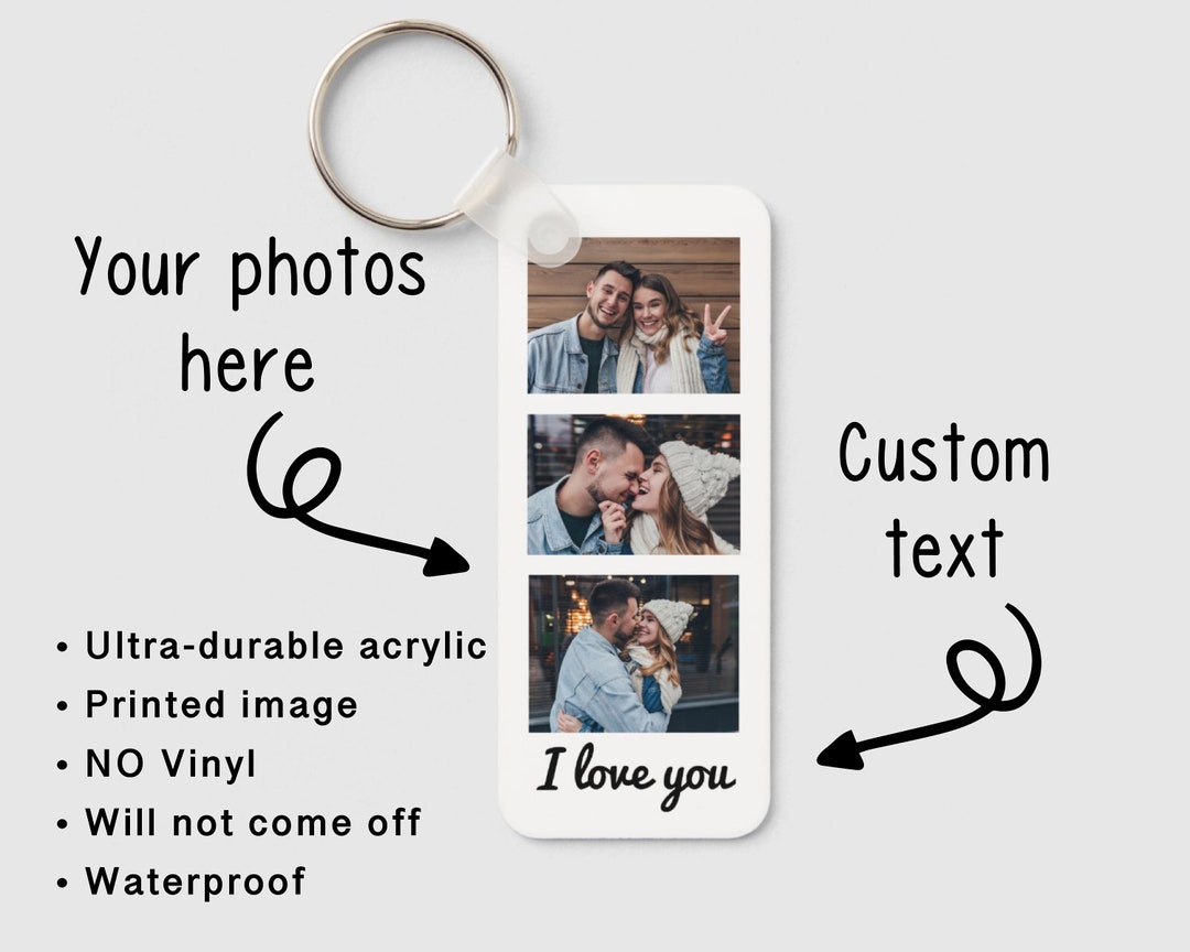 Personalized Photo Booth Keyring Custom Message Keychain Mama Family ...