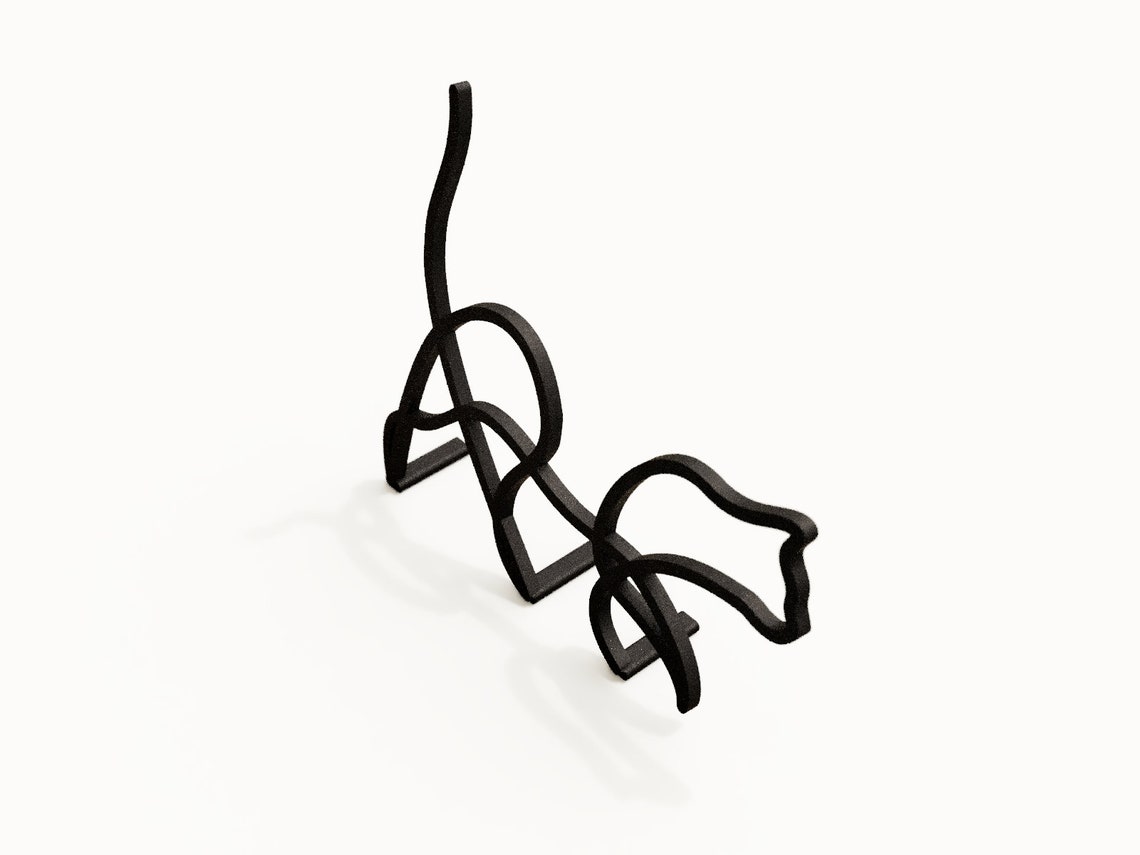 Black Cat Statue Minimalist Kitty Stand Gift for Cat Lover | Etsy