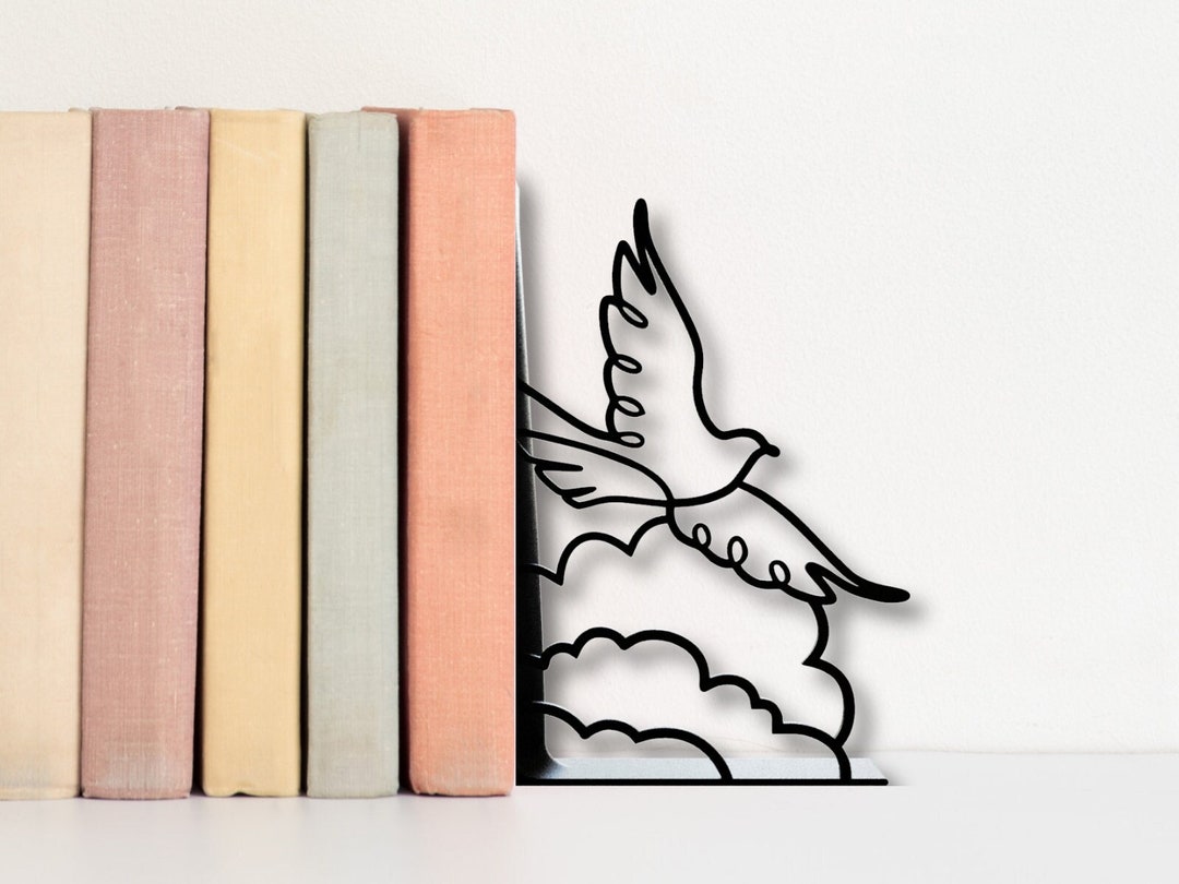 Dove Bookend Minimalist Bookends Art One-line Design Book Lover Gift ...