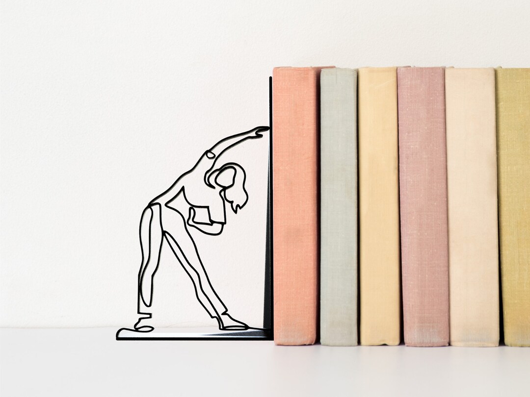 Effortless Grace Bookend | Minimalist Bookends Art | One-line Design ...
