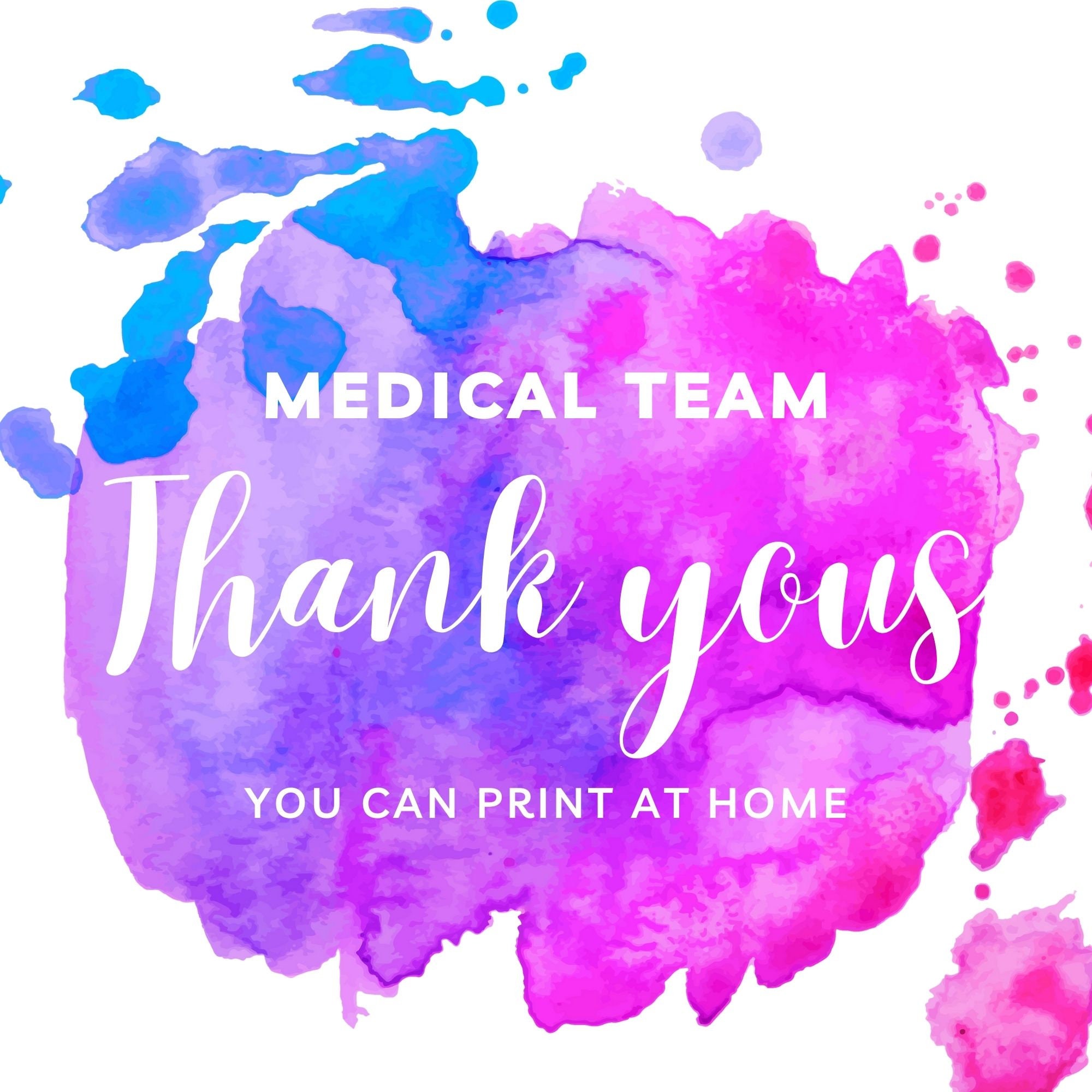 Medical Team Thank You Card/oncologist Thank You Card/doctor/nurse ...