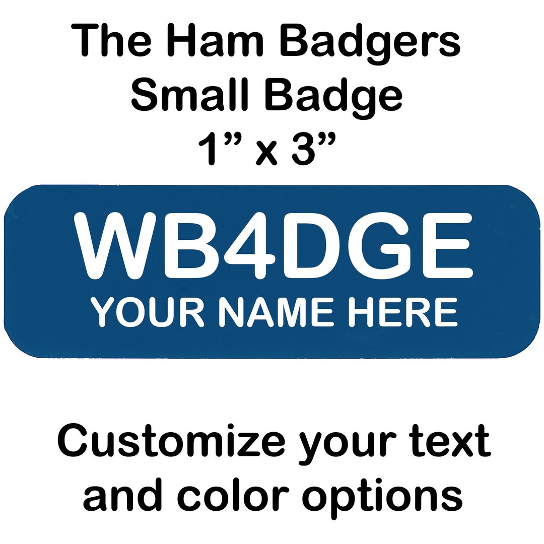 Small Custom Amateur Ham Radio Call Sign Name Badge - Etsy