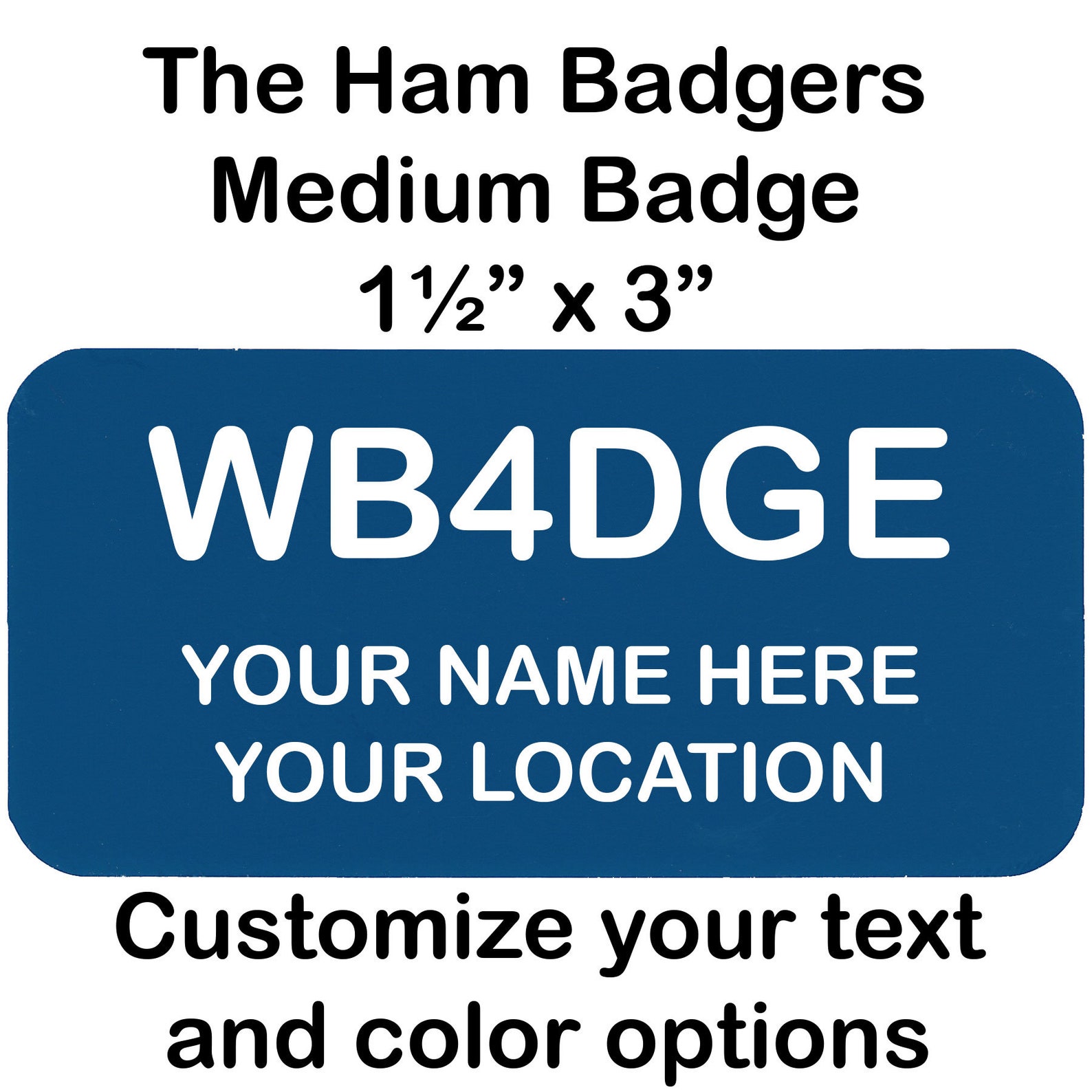Medium Custom Amateur Ham Radio Call Sign Name Badge - Etsy