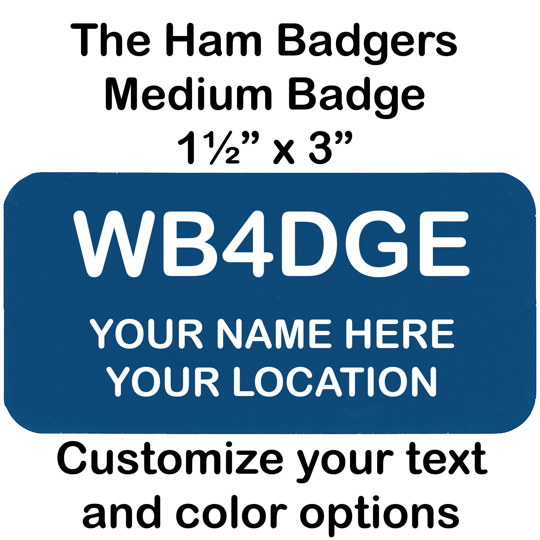 Medium Custom Amateur Ham Radio Call Sign Name Badge - Etsy