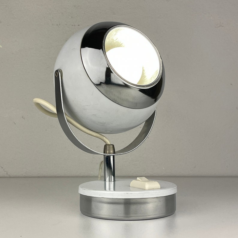 Mid-century White Desk Lamp Eyeball Italy 60s Retro Lighting - Etsy
