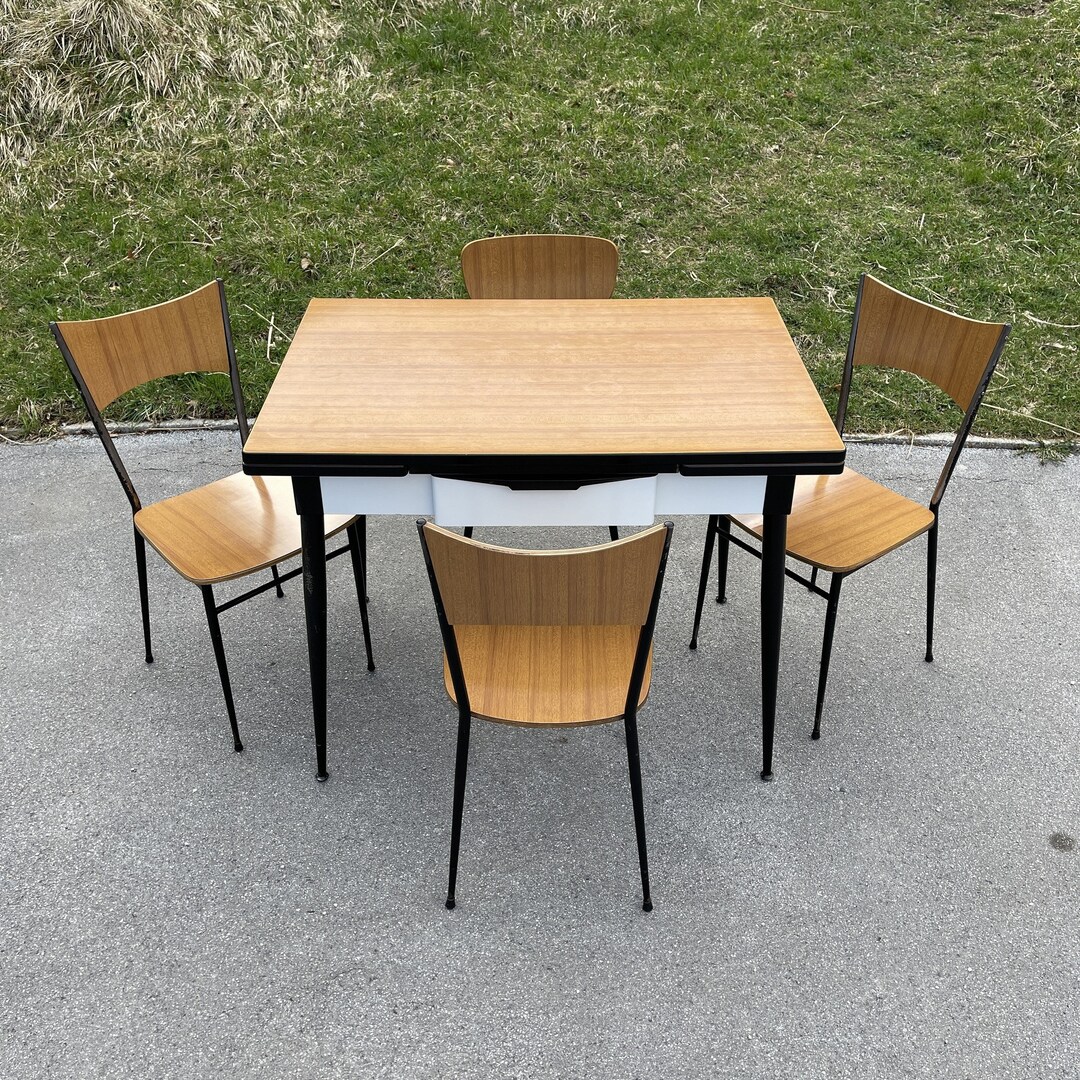 Mid-century Dining Table and 4 Chairs by Salvarani Depositato Italy ...
