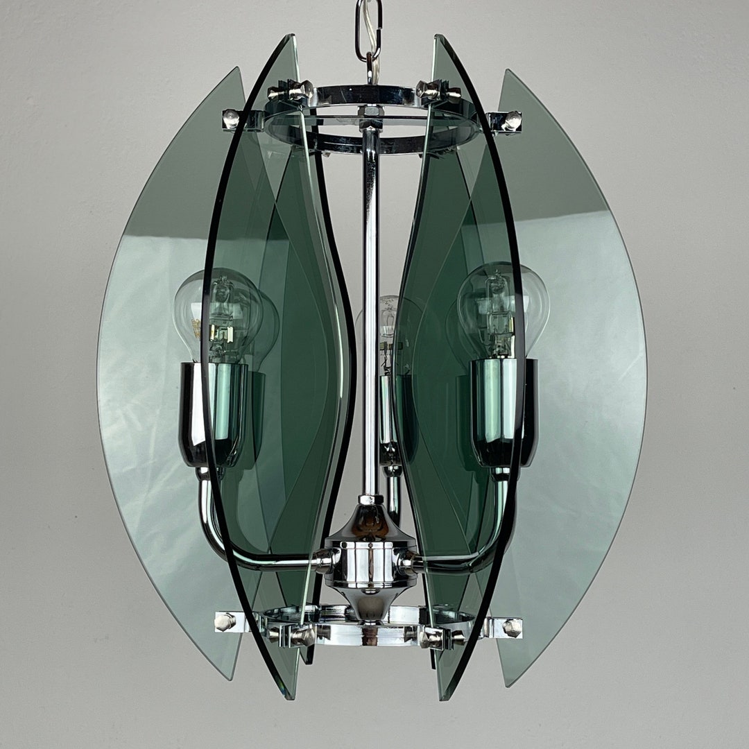 Mid-century Grey Pendant Lamp by Veca Italy 1980s Space Age Sputnik ...