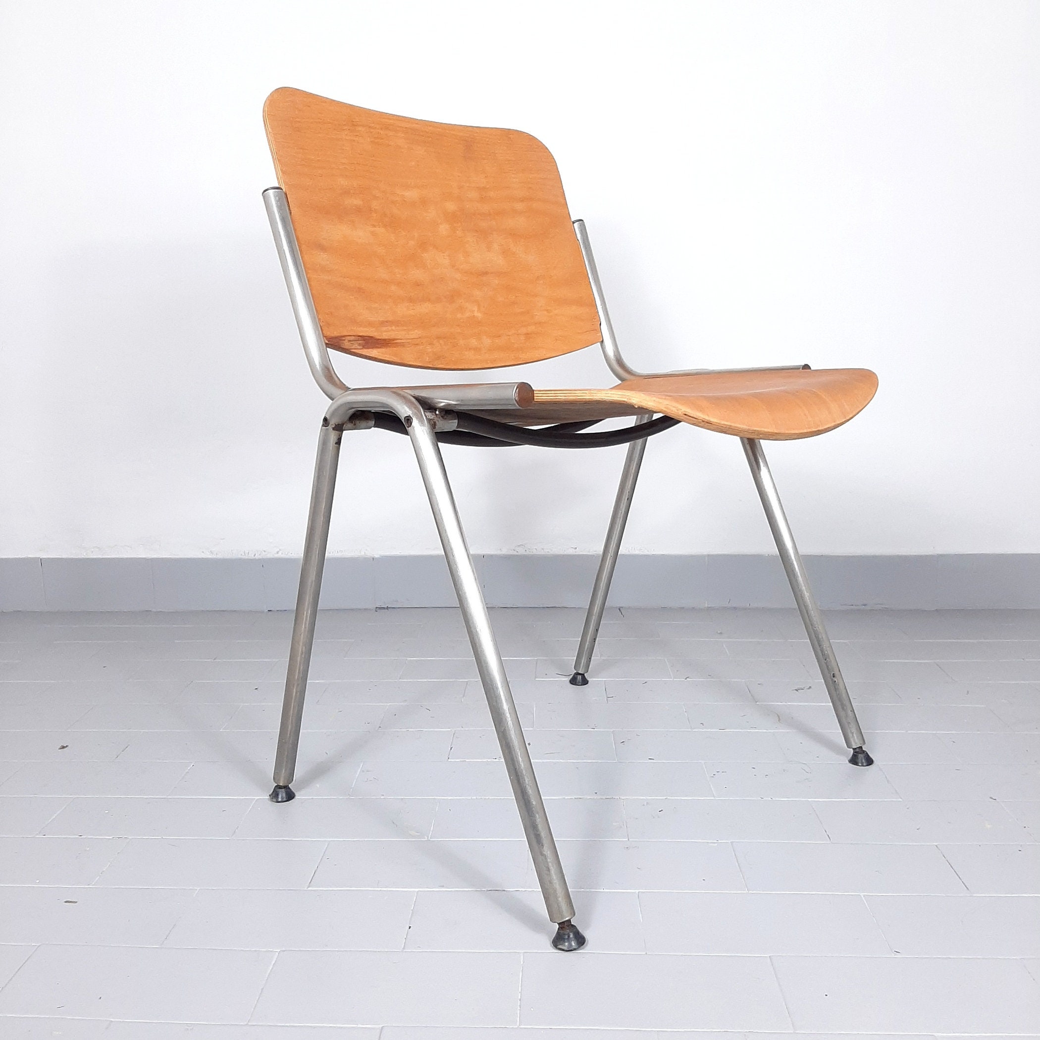 Retro desk chair from 80s Yugoslavia Stol Kamnik Plywood Metal | Etsy