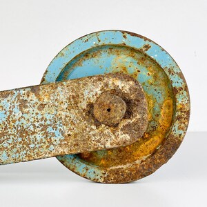 Large Vintage Blue Pulley Yugoslavia 1950s Industrial Home Decor Retro ...
