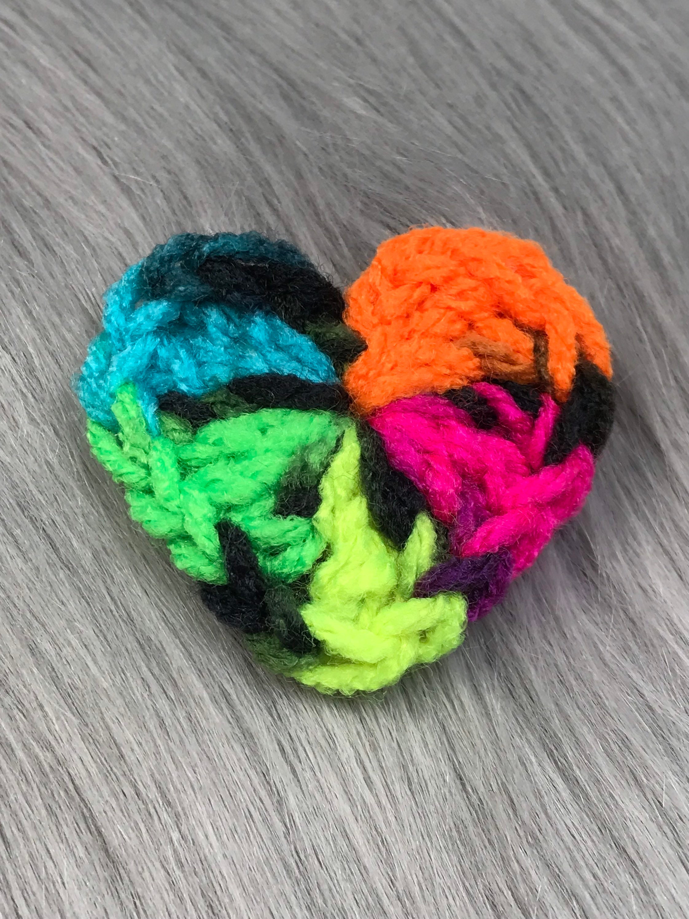 Pocket Hug Keepsake With Crochet Heart in Multicolor Shades - Etsy
