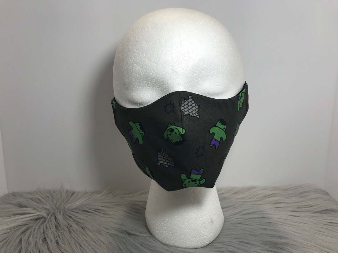 Small/medium Chibi Kawaii and Black Reversible Fashion Cotton Face Mask ...