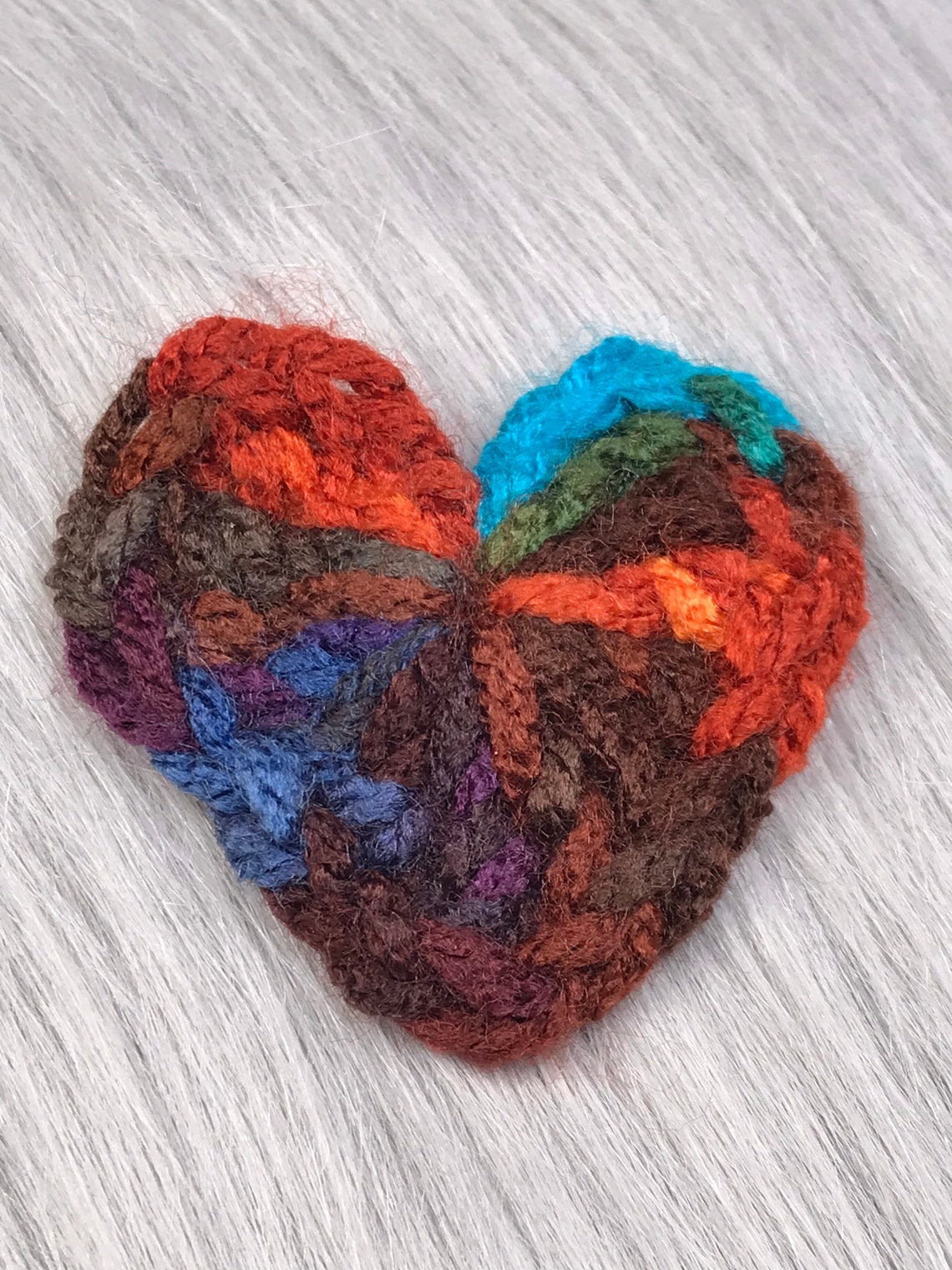Pocket Hug Keepsake With Crochet Heart in Multicolor Shades - Etsy