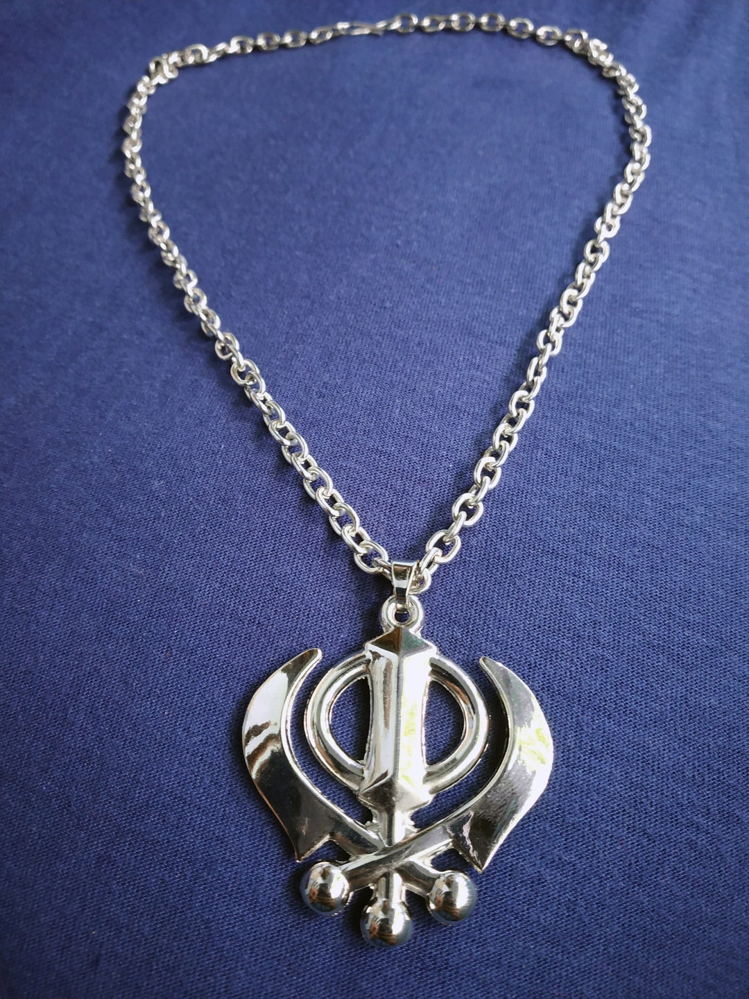 Devotional Sikh Khanda Pendant Chain Men's Metal Charm Pendant Gift for ...