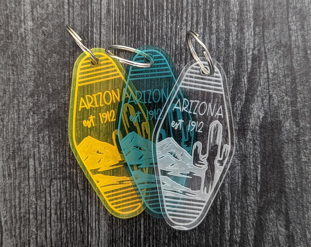 Retro Keychain, Motel Key Fob, Vintage Keychain, Arizona Souvenir ...