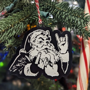 Rocker Santa Ornament, Hail Santa, Rocker Decor, Christmas Rock ...