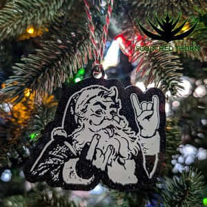 Rocker Santa Ornament, Hail Santa, Rocker Decor, Christmas Rock ...