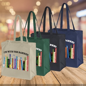 Im With the Banned Tote Bag, Library Books, Library Tote, Banned Books ...