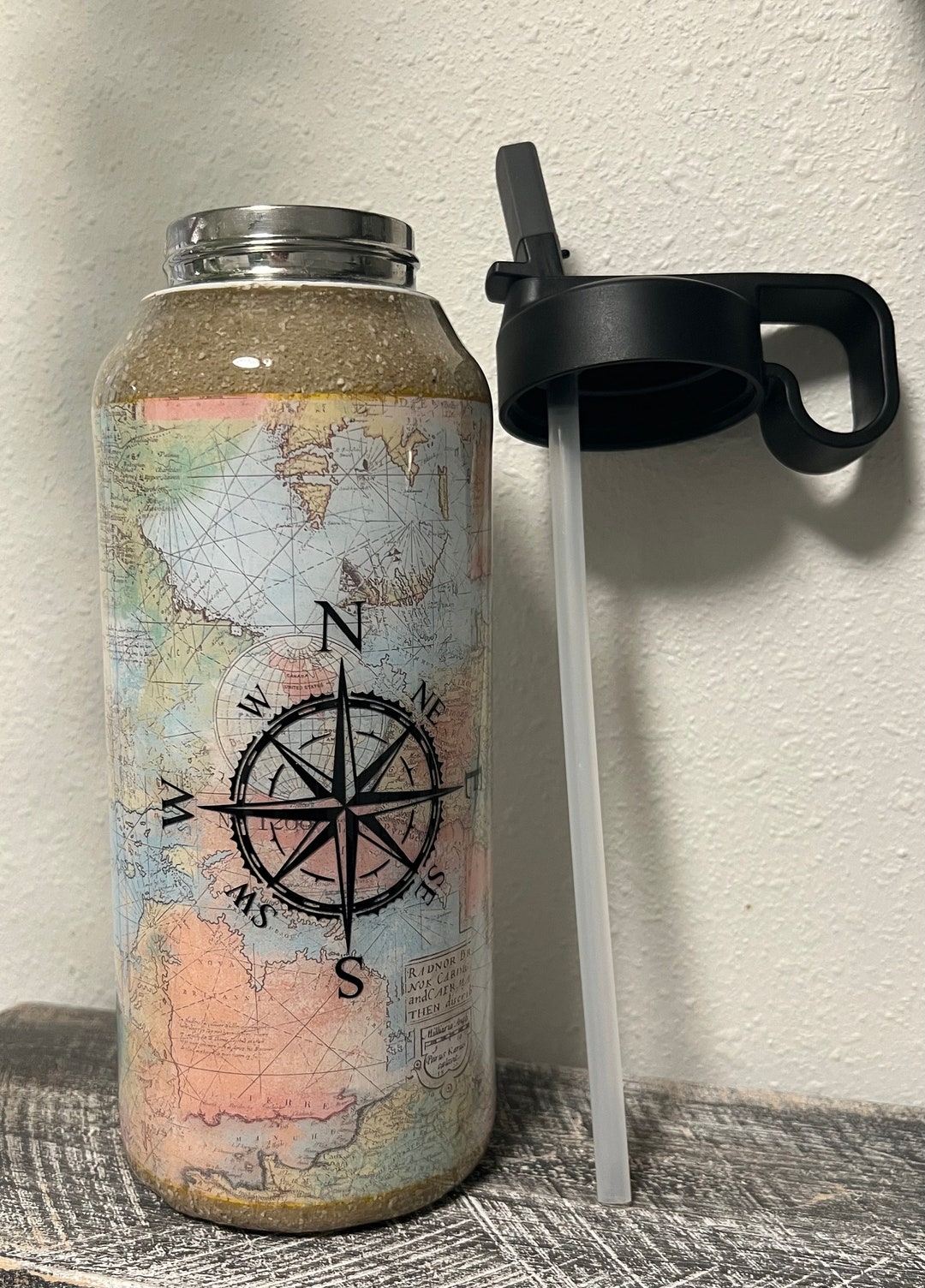 32 Oz World Map Water Bottle - Etsy