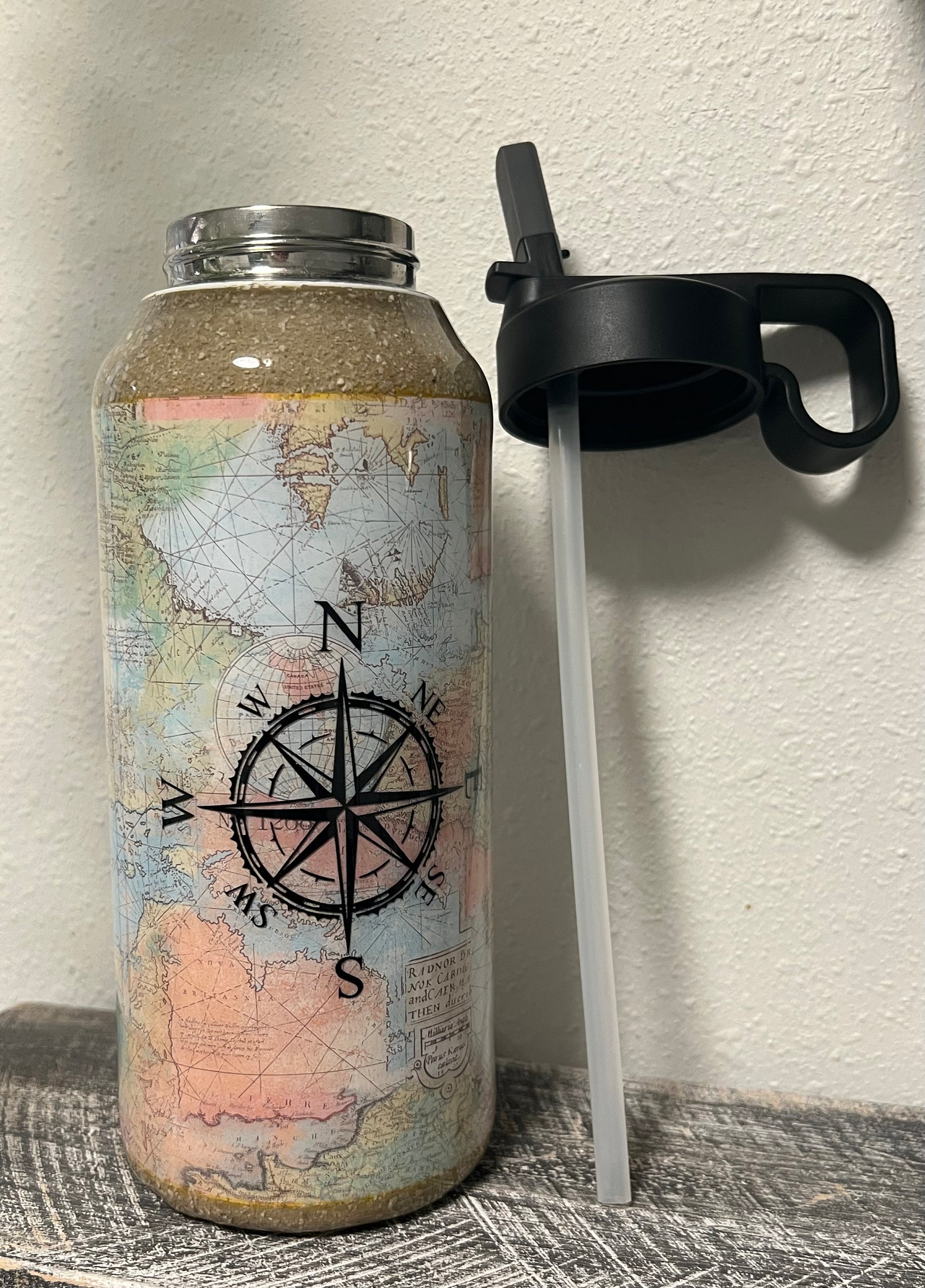 32 Oz World Map Water Bottle - Etsy